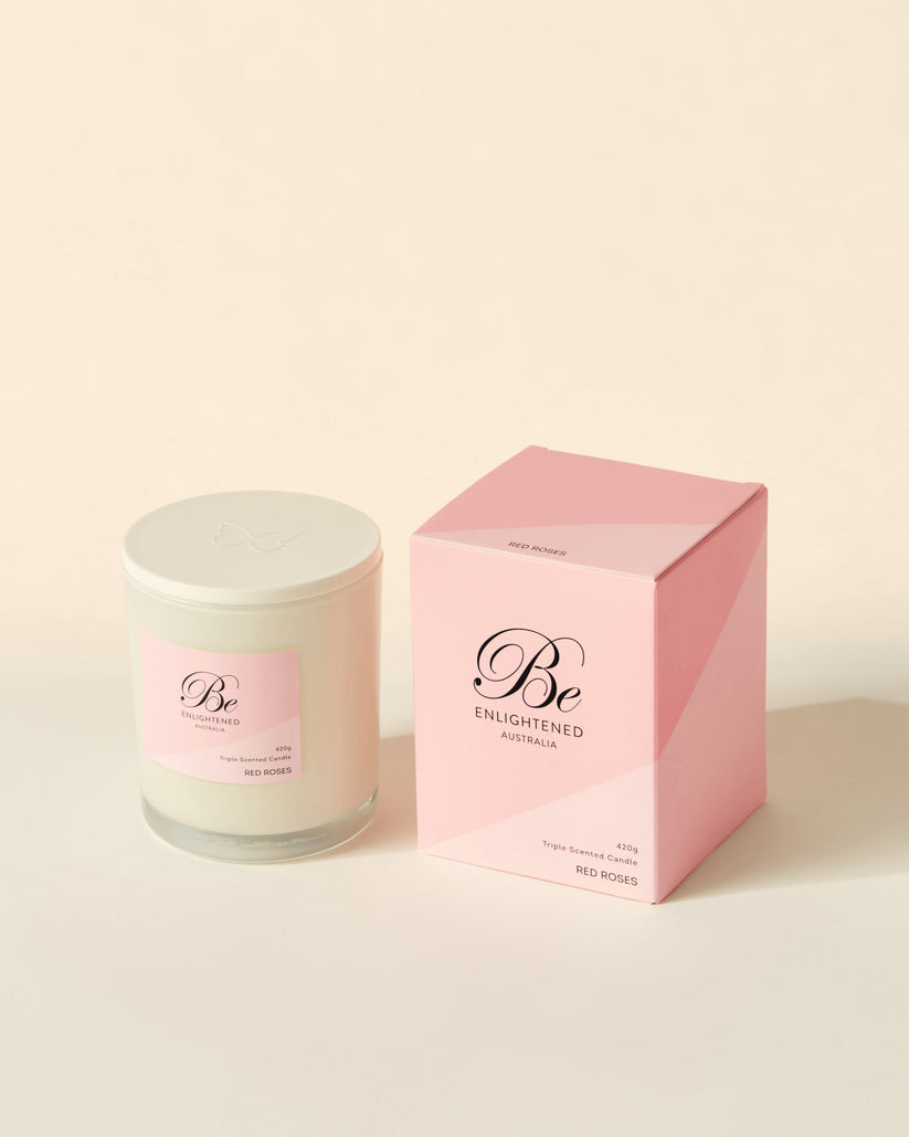 🌹 RED ROSES TRIPLE SCENTED 2 WICK 420G CANDLE by Be Enlightened 🌹🌼🌿 ...
